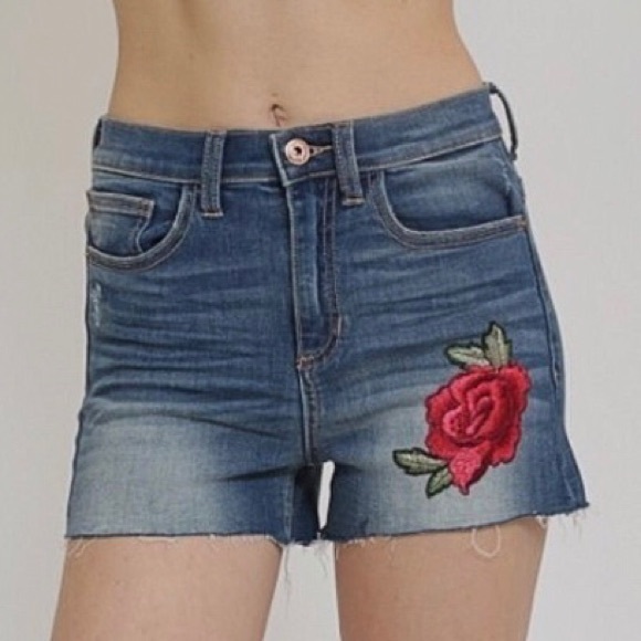 Sneak Peek | Shorts | Sneak Peek Cutoff Denim Shorts With Embroidered ...